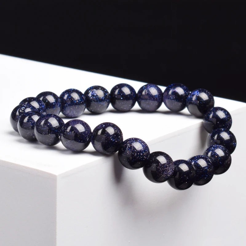 Blue Sandstone Beaded Bracelet - Natural Stone – My Zen Temple