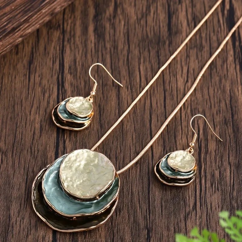 Circular Irregular Earrings & Necklace Set – My Zen Temple