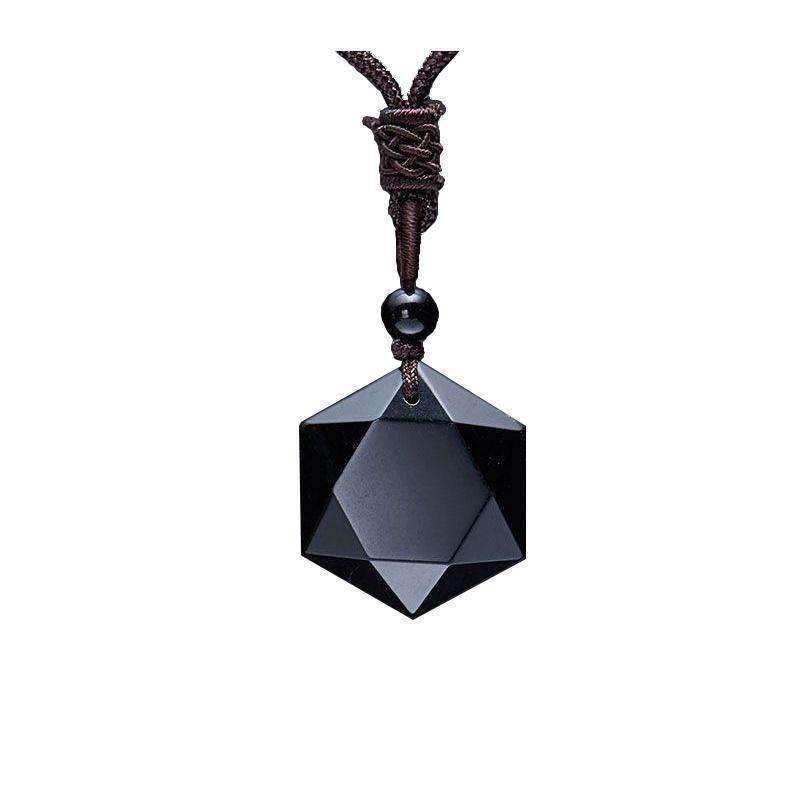 Obsidian star necklace store