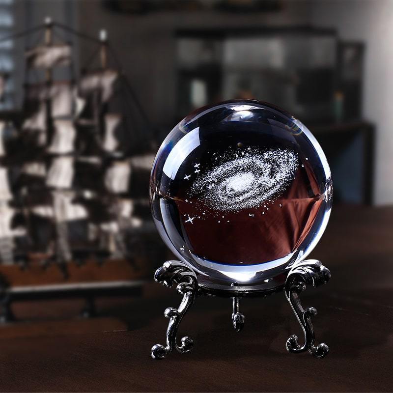 3D Galaxy Crystal Ball – Space-Themed Glass Sphere - My Zen Temple