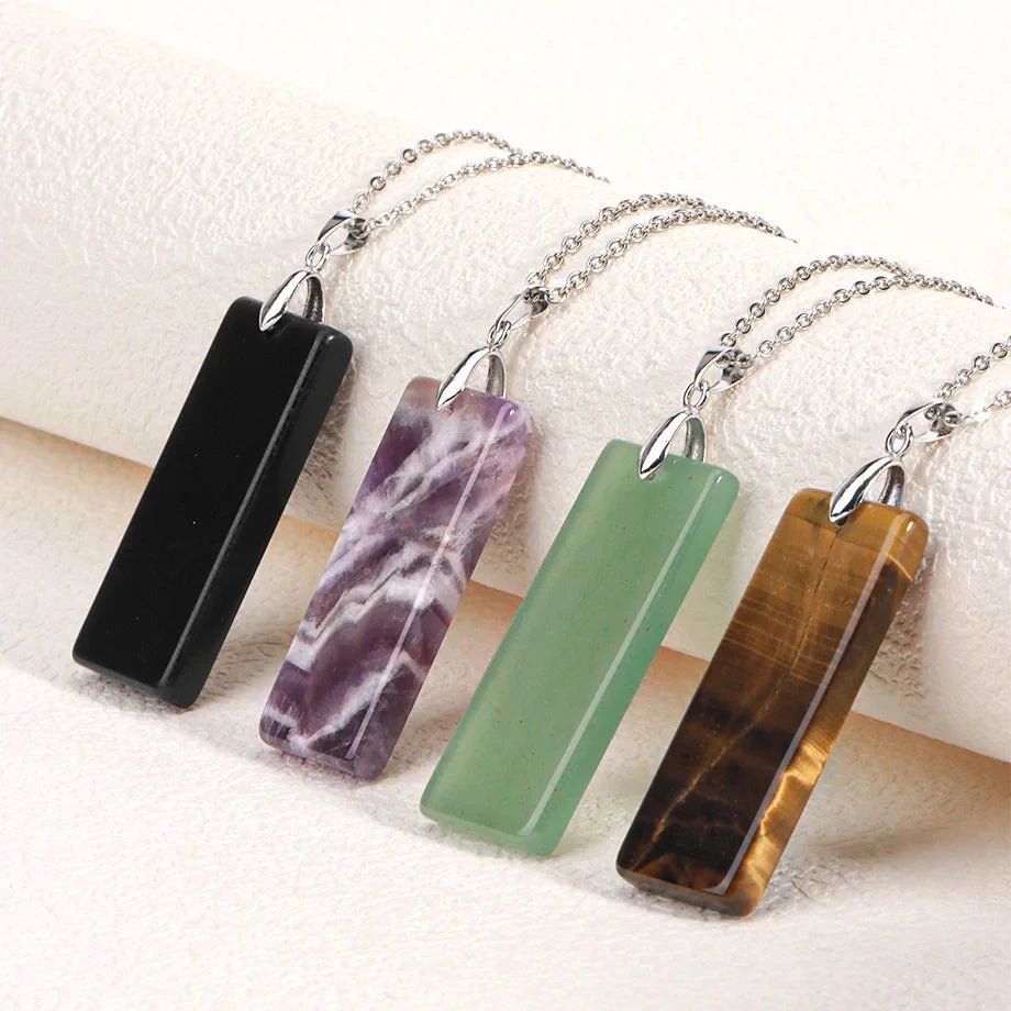 Rectangle Crystal Necklaces - Natural Stone – My Zen Temple